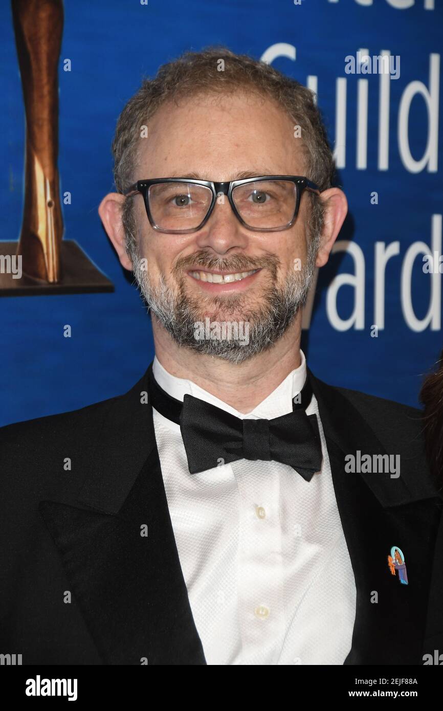 Elijah Aron walks the carpet at the 2020 Writers Guild Awards held at ...