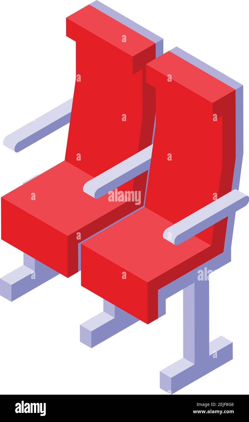Passenger seats icon. Isometric of passenger seats vector icon for web ...