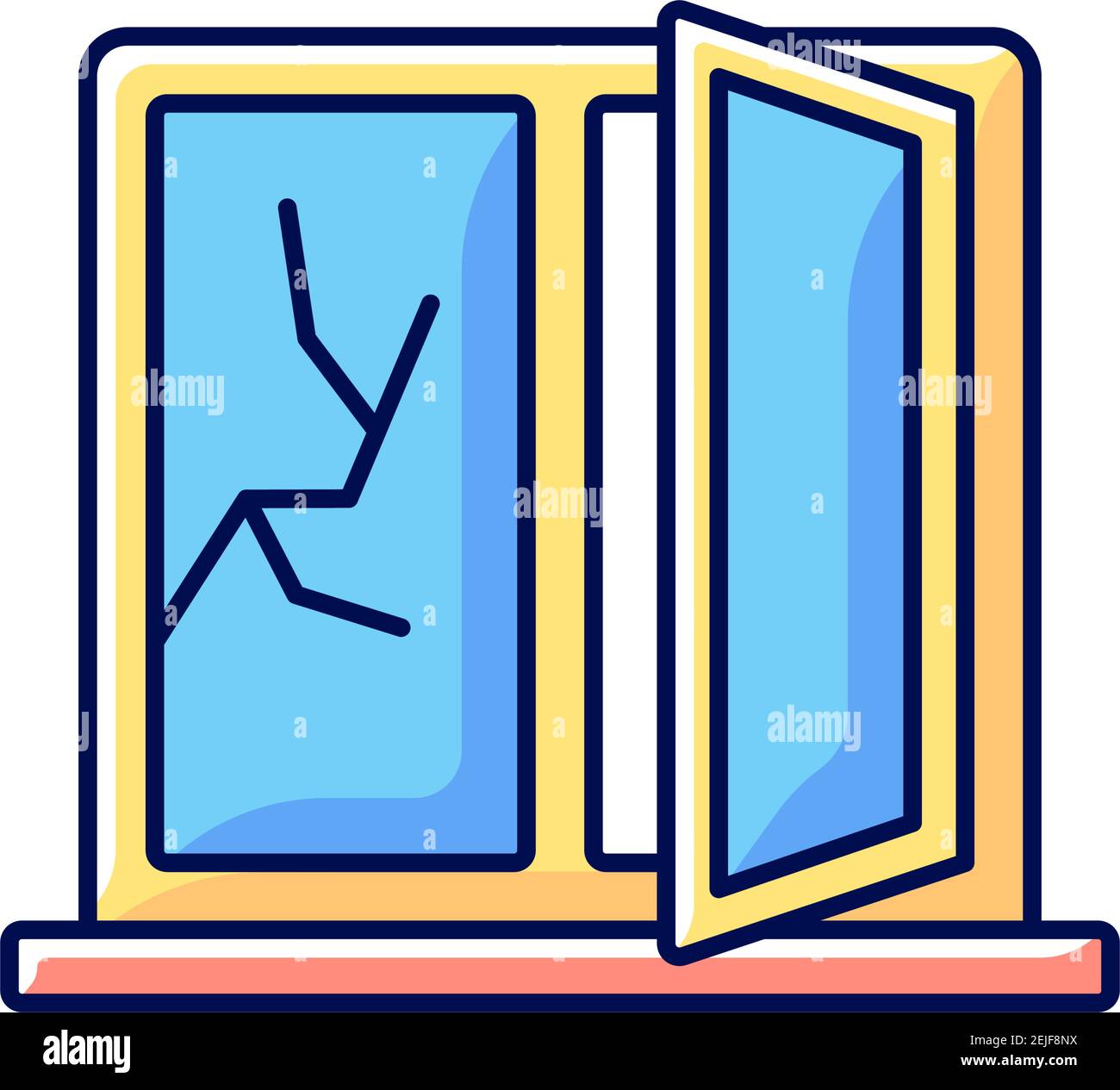 Window installation flat color Cut Out Stock Images & Pictures - Alamy