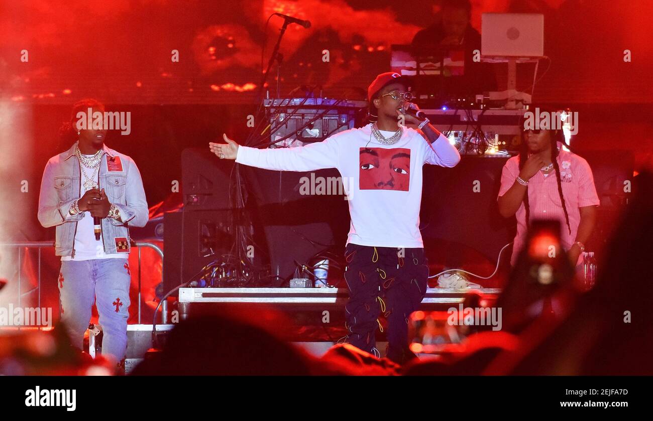 MIAMI, FLORIDA - FEBRUARY 01: Migos - Takeoff, Offset and Quavo perform ...