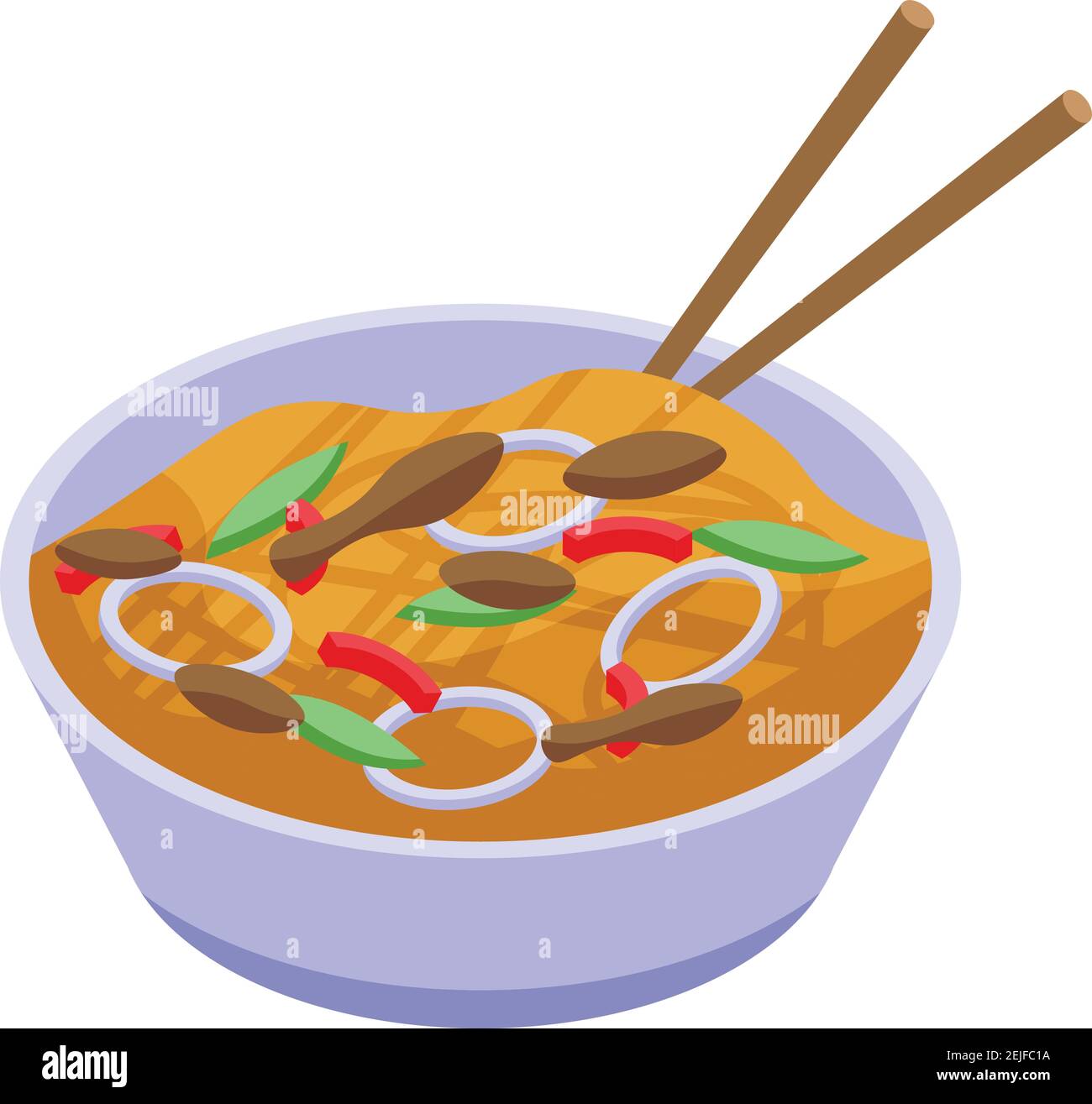 Wok bowl icon. Isometric of wok bowl vector icon for web design ...