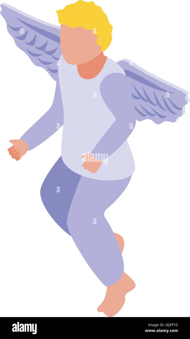 Angel kid icon. Isometric of angel kid vector icon for web design ...