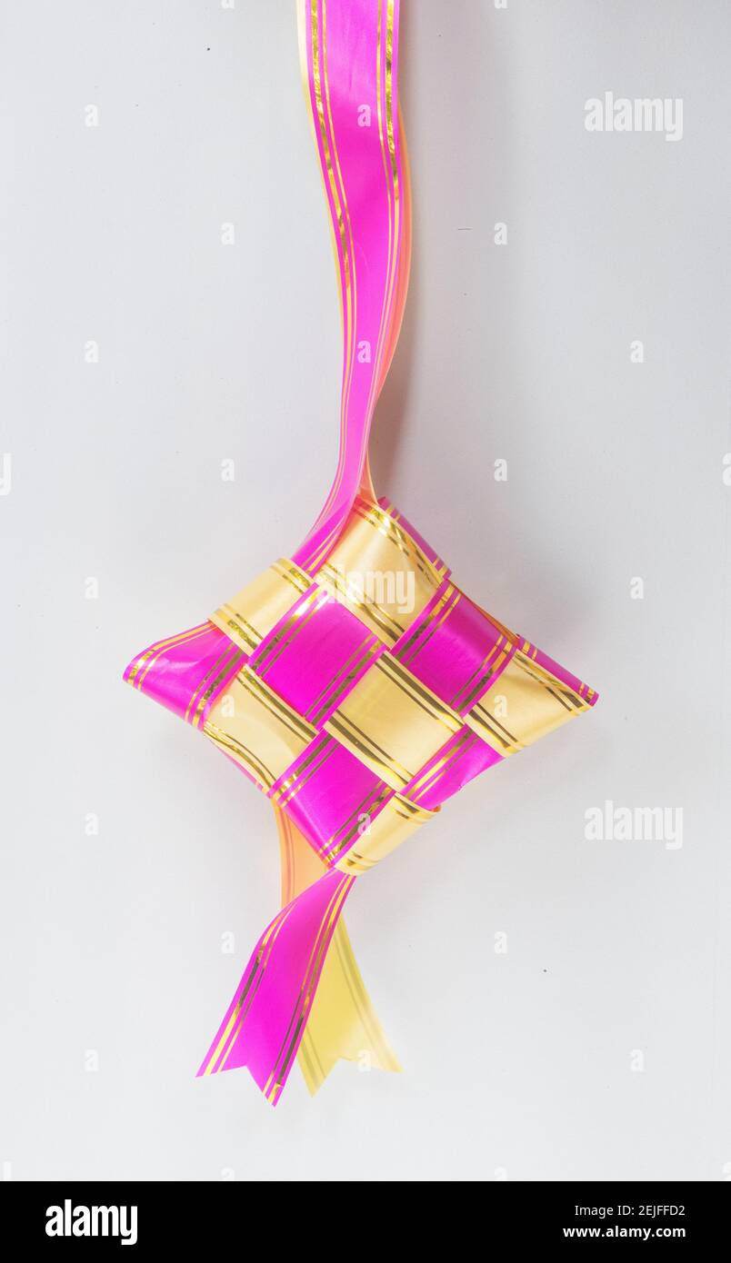 The beutiful red and yellowcolors ribbon of ketupat raya Stock Photo ...