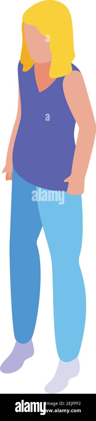 Teen girl icon. Isometric of teen girl vector icon for web design ...