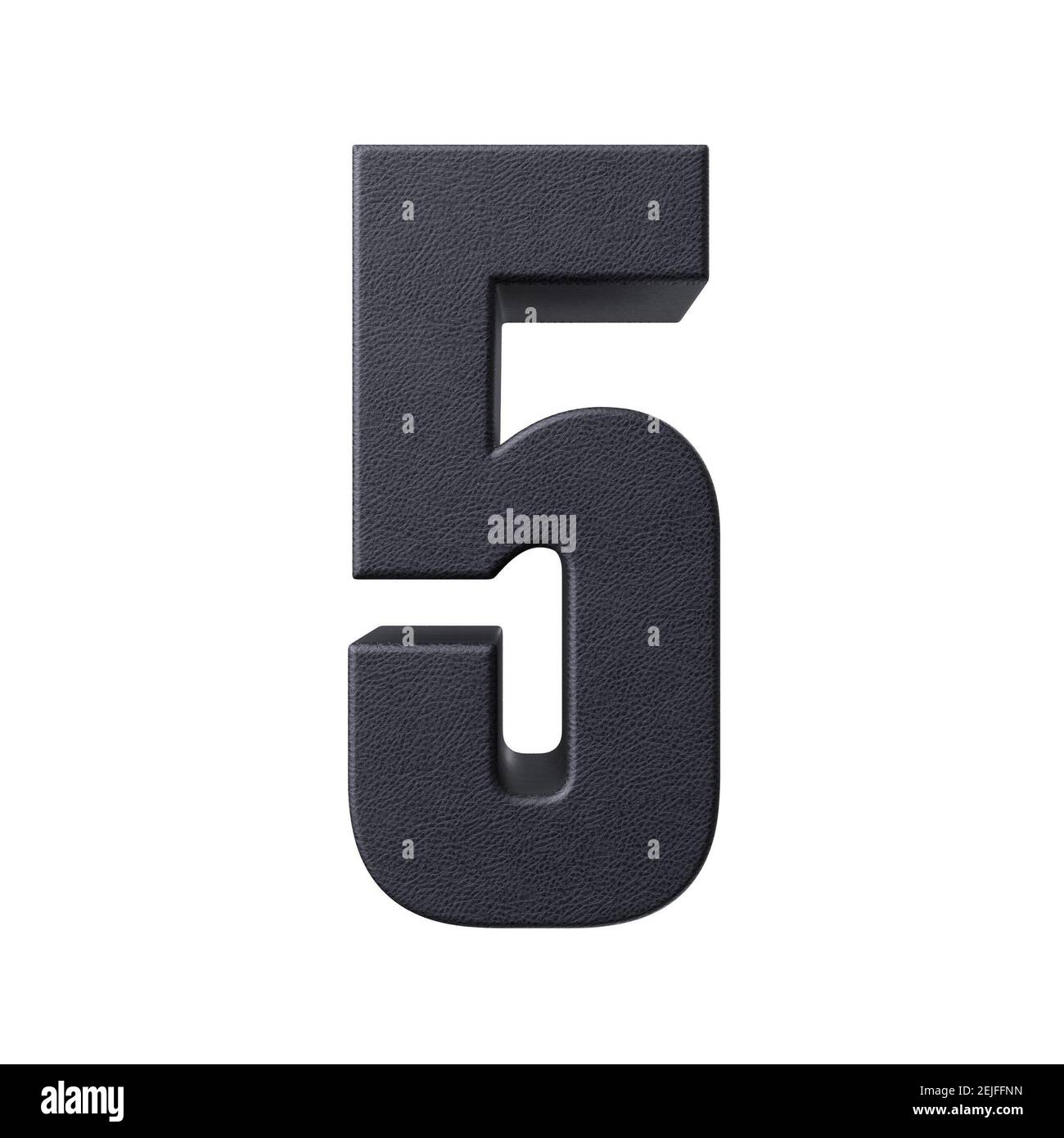 3D rendering of a black number "5" isolated on white background Stock ...