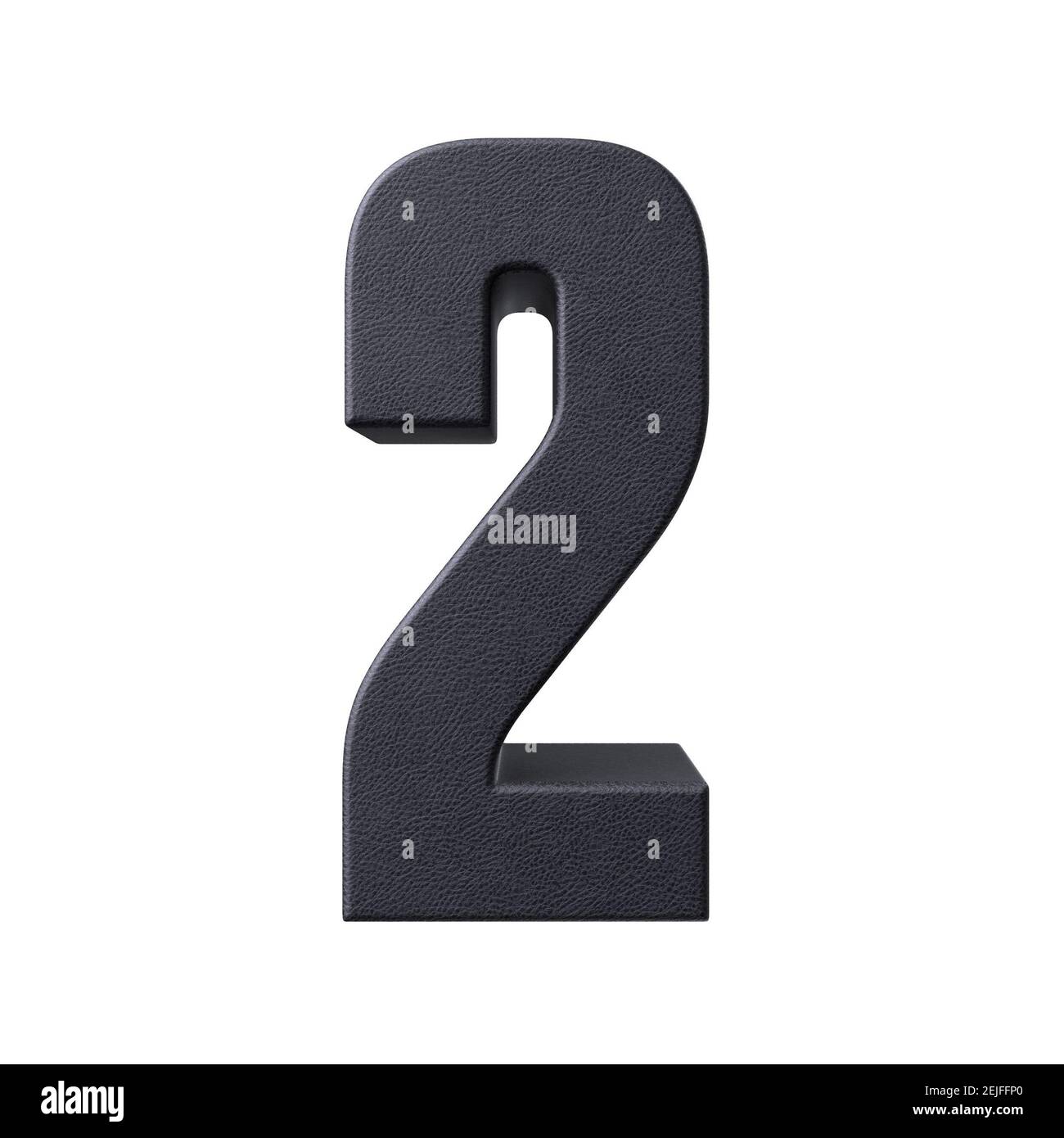 3D rendering of a black number "2" isolated on white background Stock ...