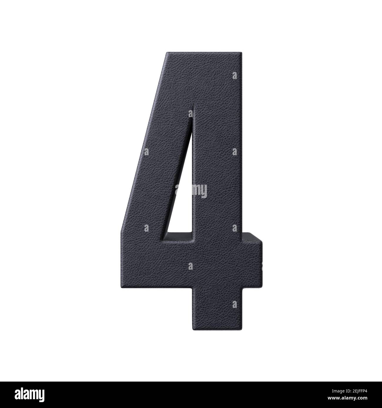 3D rendering of a black number "4" isolated on white background Stock ...