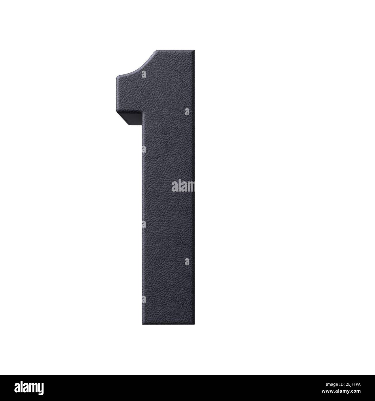 3D rendering of a black number "1" isolated on white background Stock ...