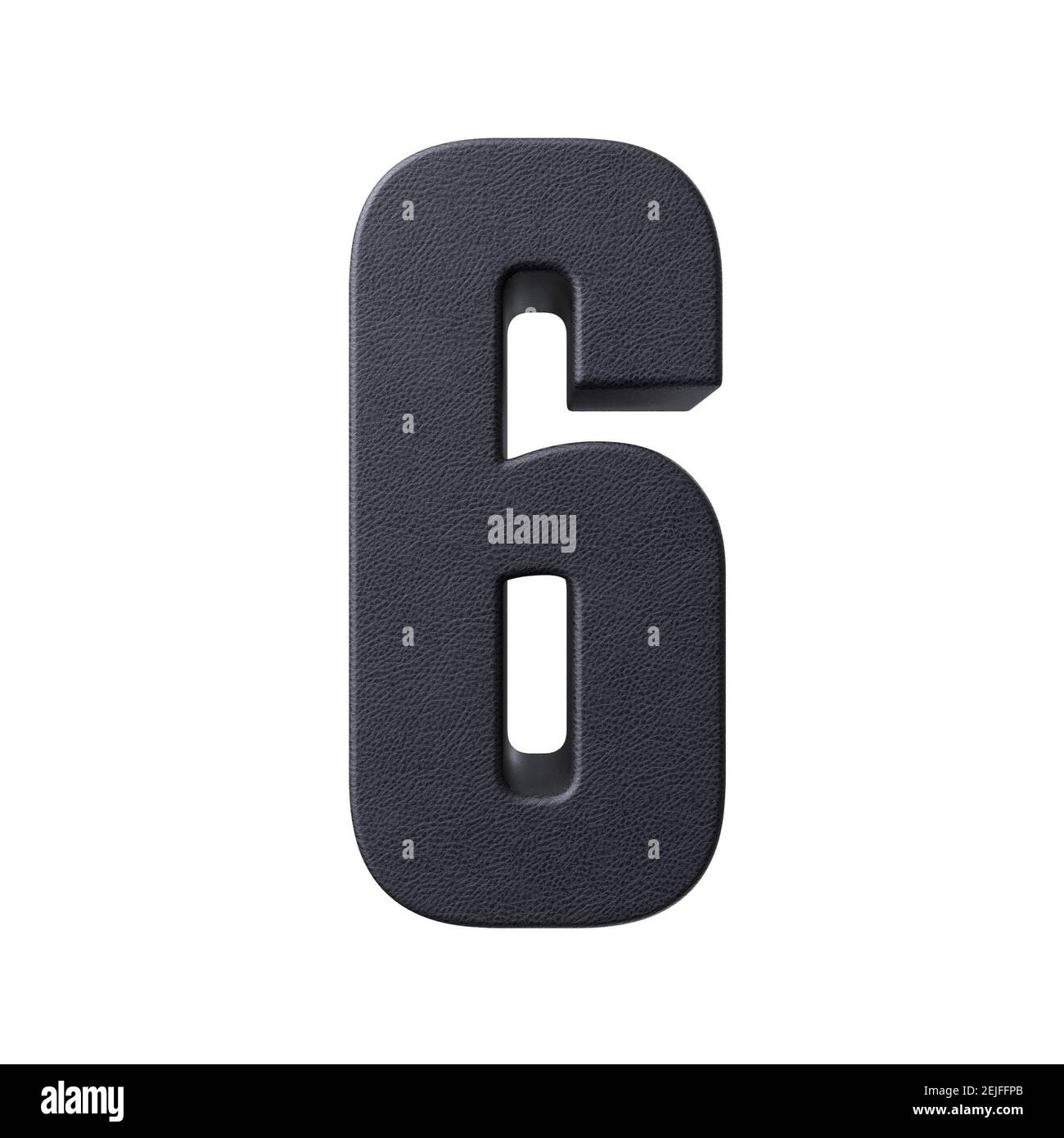 3D rendering of a black number "6" isolated on white background Stock ...