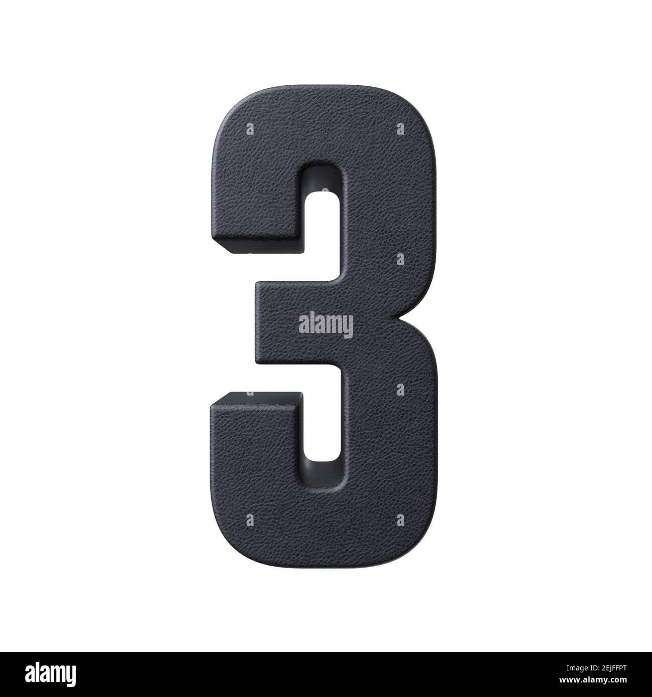 3D rendering of a black number "3" isolated on white background Stock ...