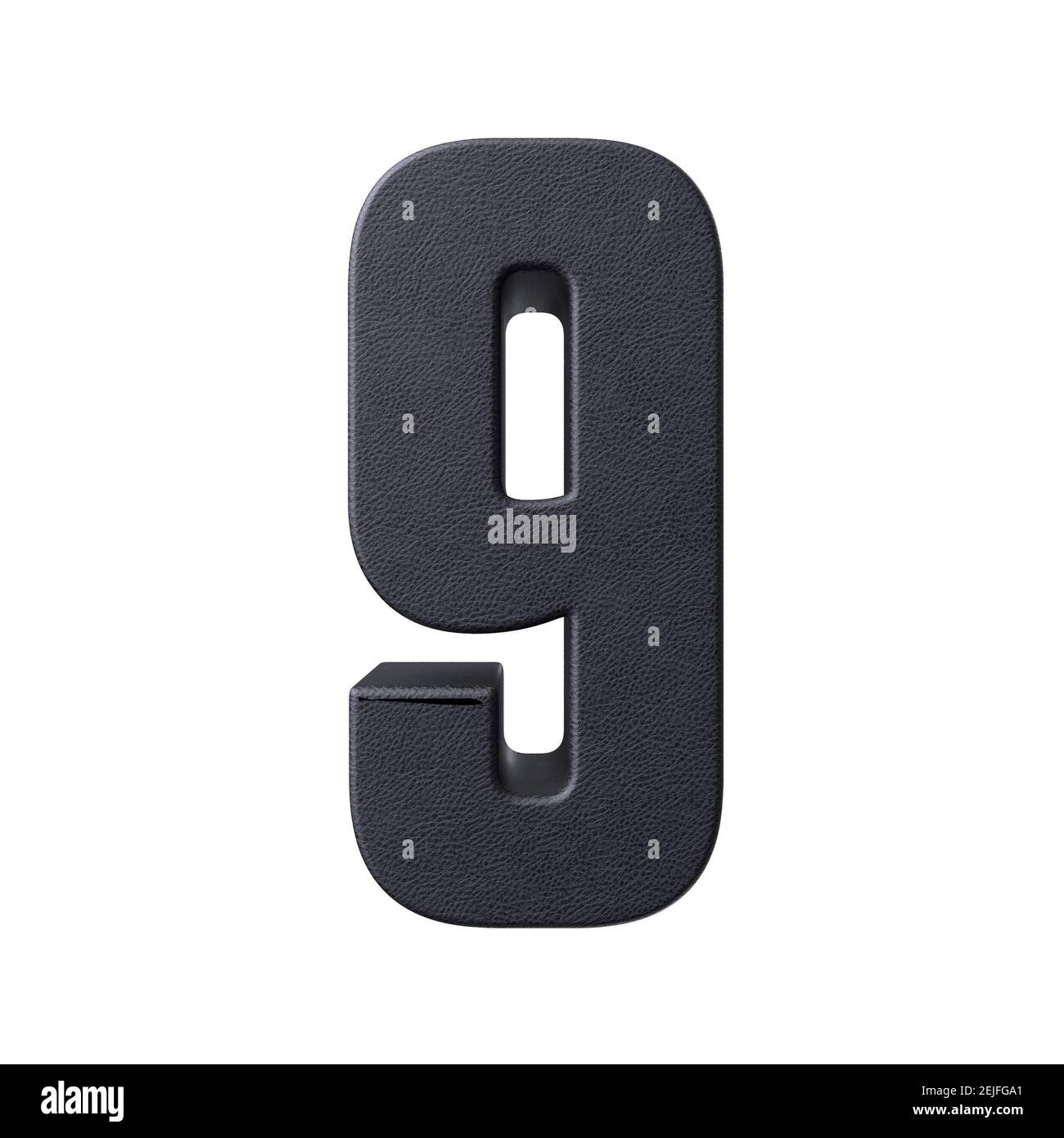 3D rendering of a black number "9" isolated on white background Stock ...