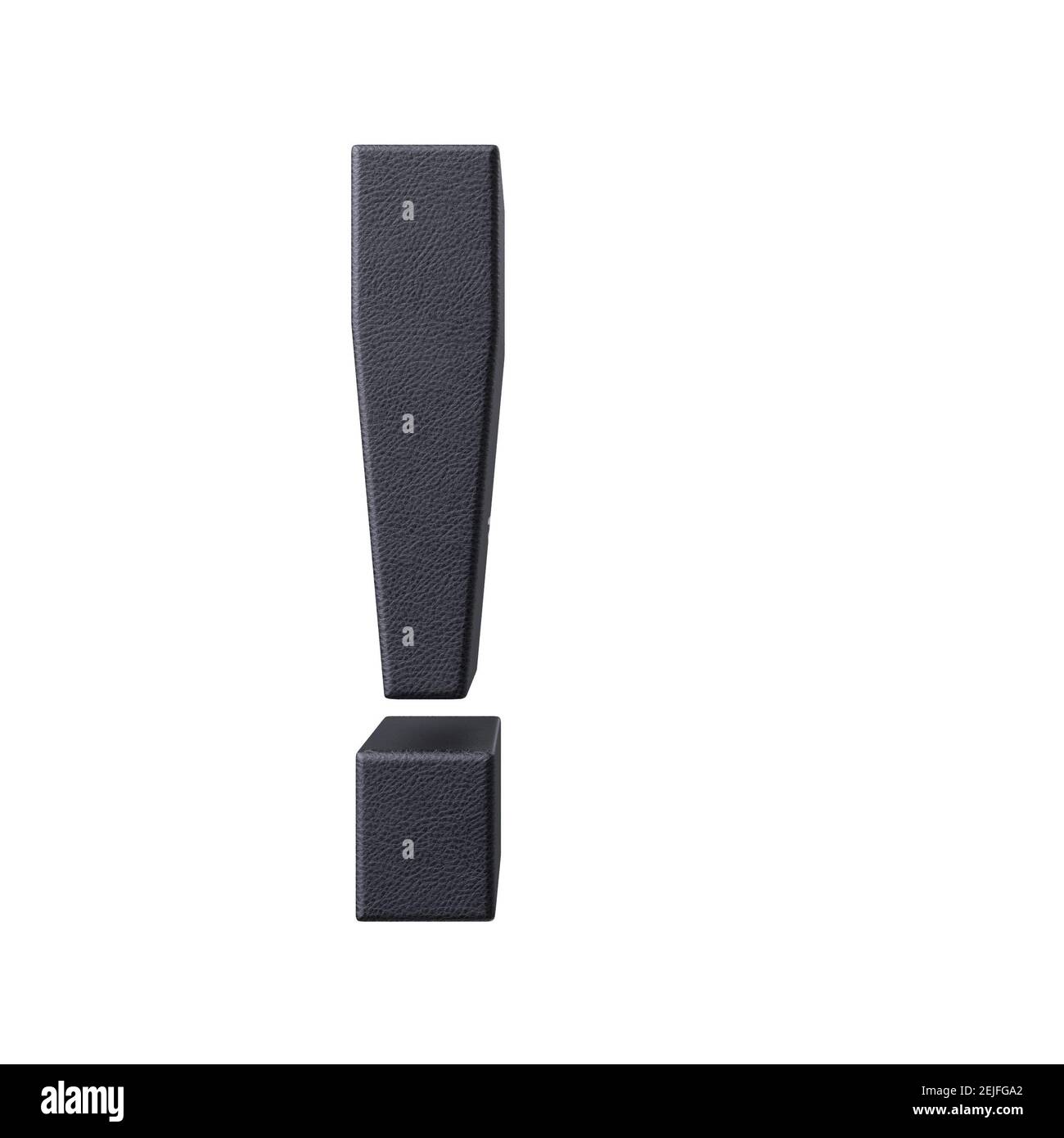 3D rendering of a black exclamation mark isolated on white background ...