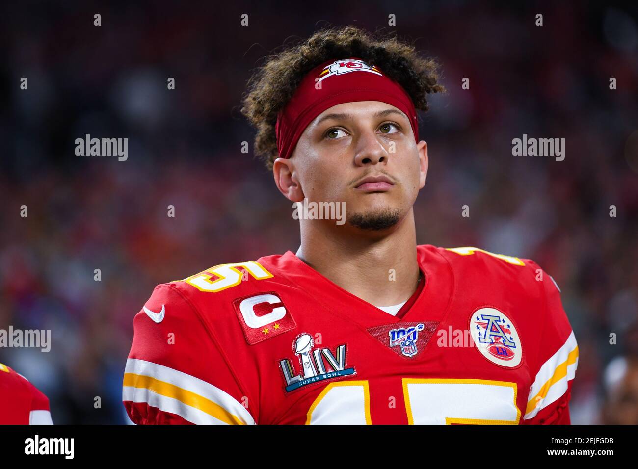Kansas City Chiefs #15 quarterback Patrick Mahomes before Super Bowl ...