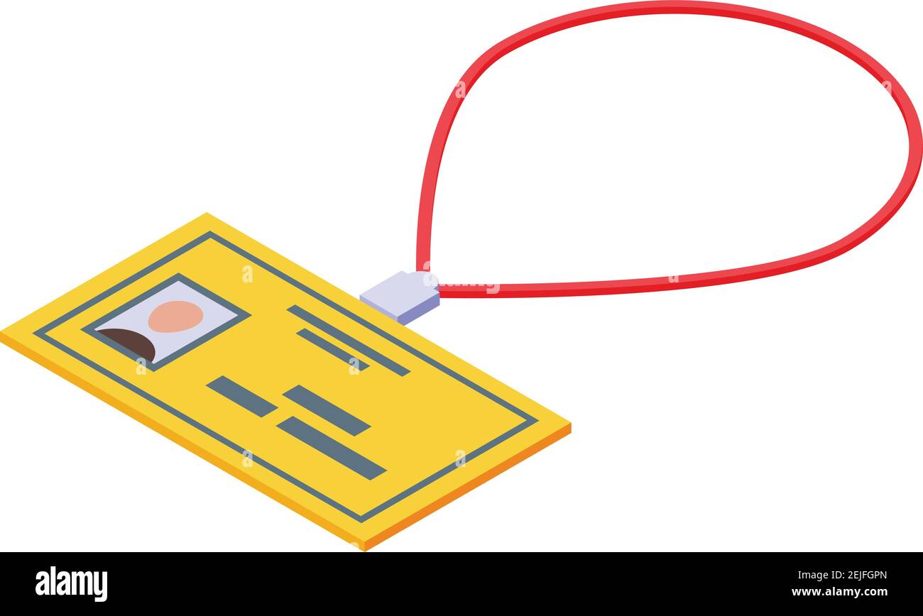 Office id card icon. Isometric of office id card vector icon for web ...