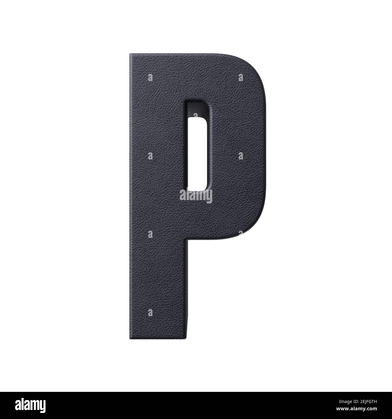 3D rendering of a black letter "" isolated on white background Stock ...