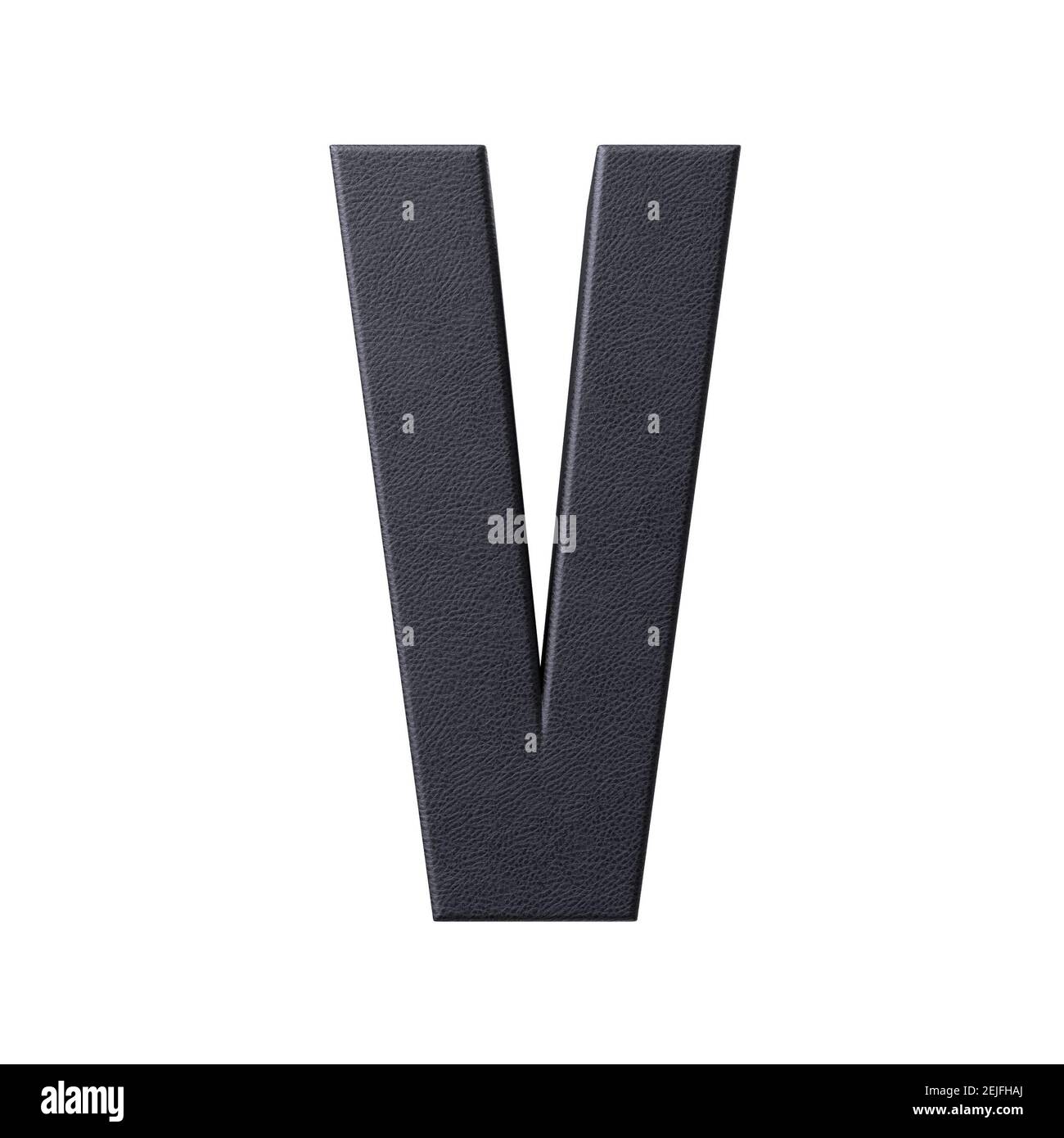 3D rendering of a black letter "V" isolated on white background Stock ...