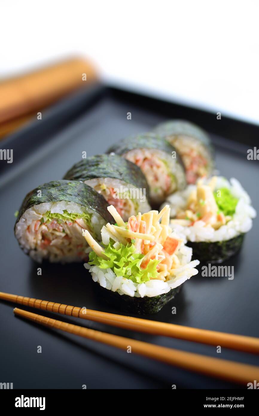 healthy set of sushi served in a tasty way Stock Photo - Alamy