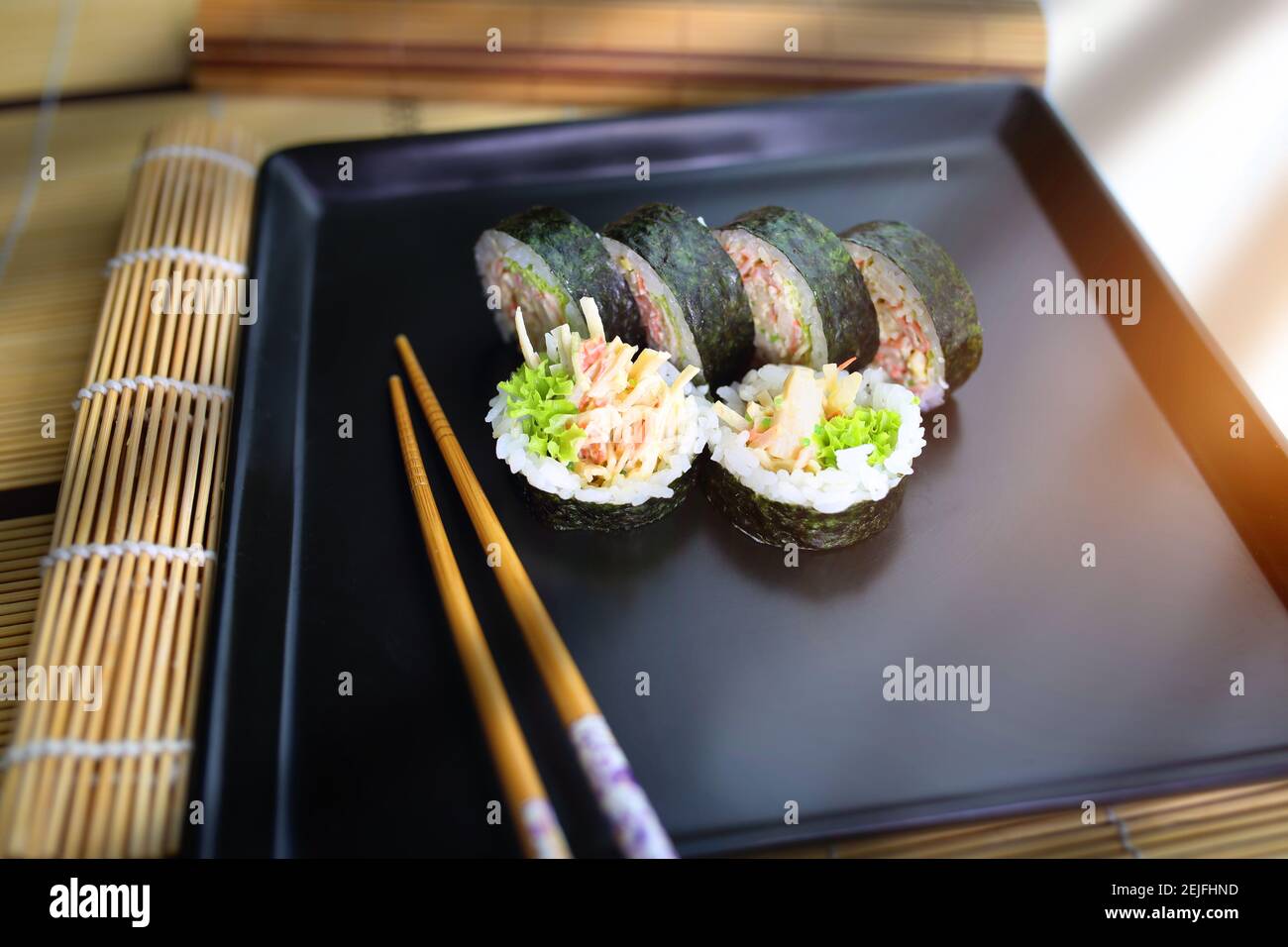 healthy set of sushi served in a tasty way Stock Photo - Alamy