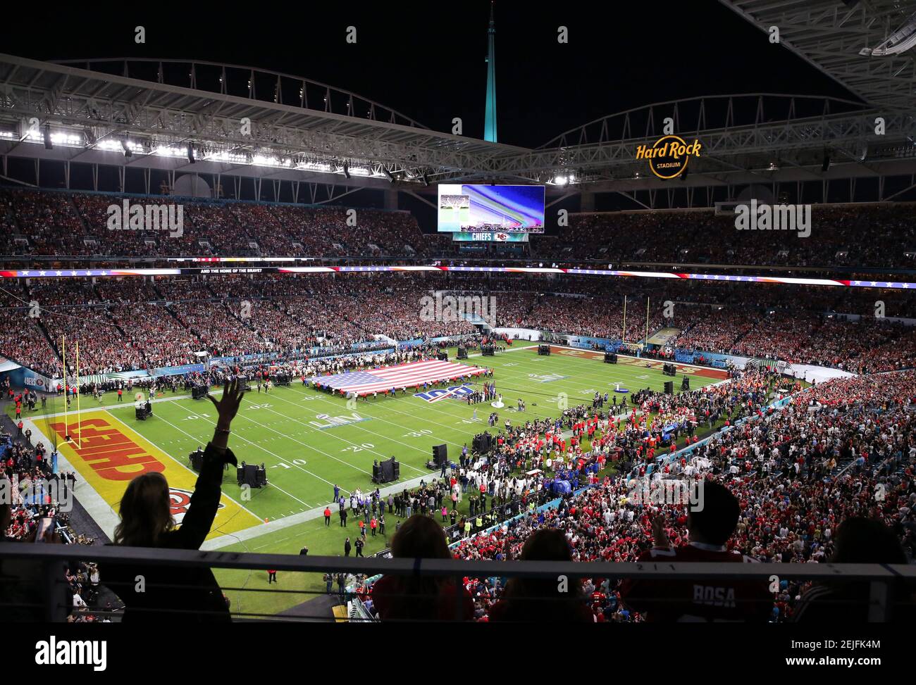 February 02, 2020: A stadium view of the opening ceremony of the Super ...