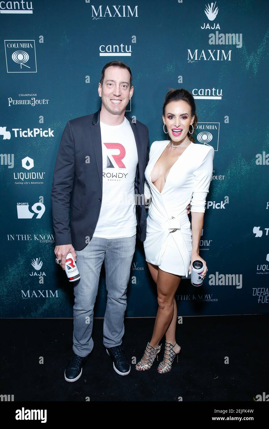 Kyle Busch and guest attend MAXIM's Big Game Party at the Pop Up Venue ...