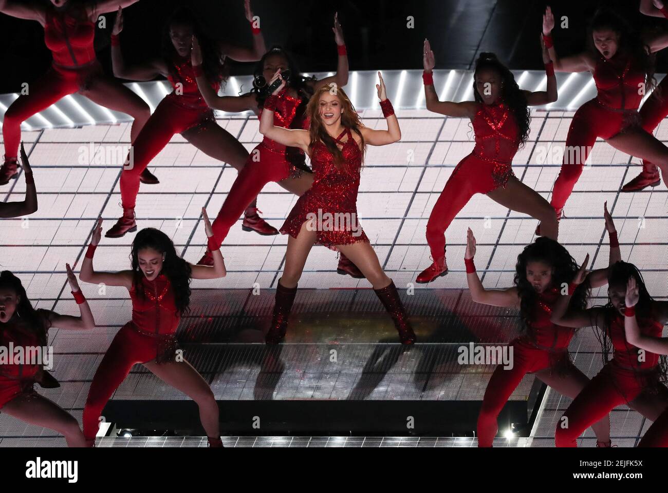 February 02, 2020: Shakira performs during the halftime show of the ...