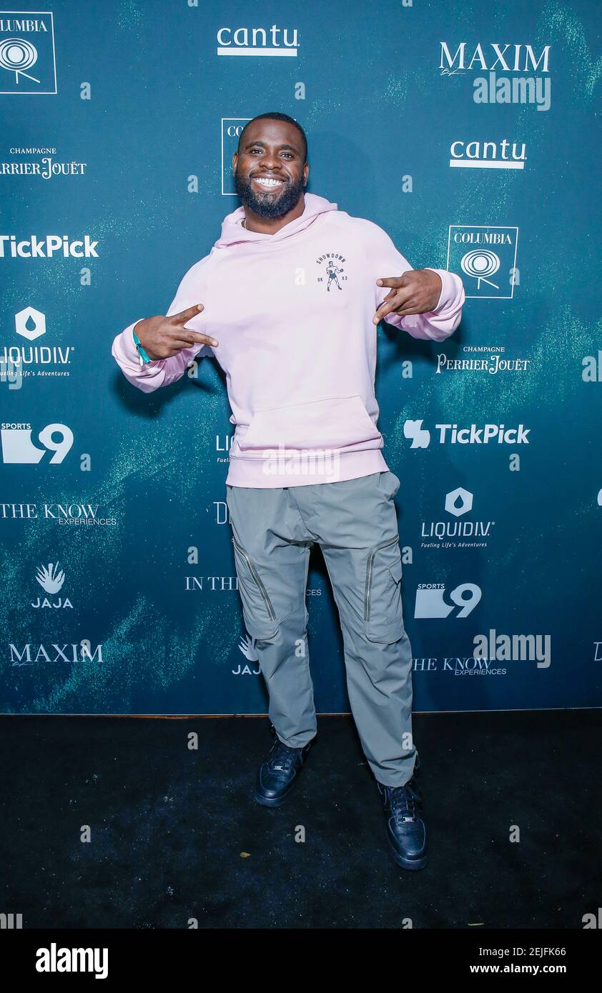 Major Wright attends MAXIM's Big Game Party at the Pop Up Venue in Key ...