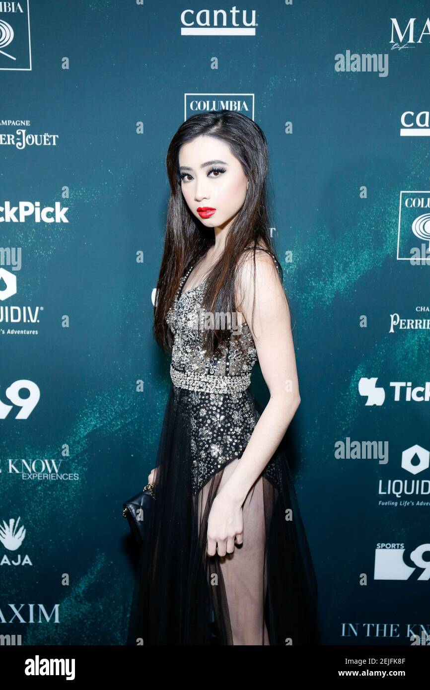 Elizabeth Nguyen attends MAXIM's Big Game Party at the Pop Up Venue in ...