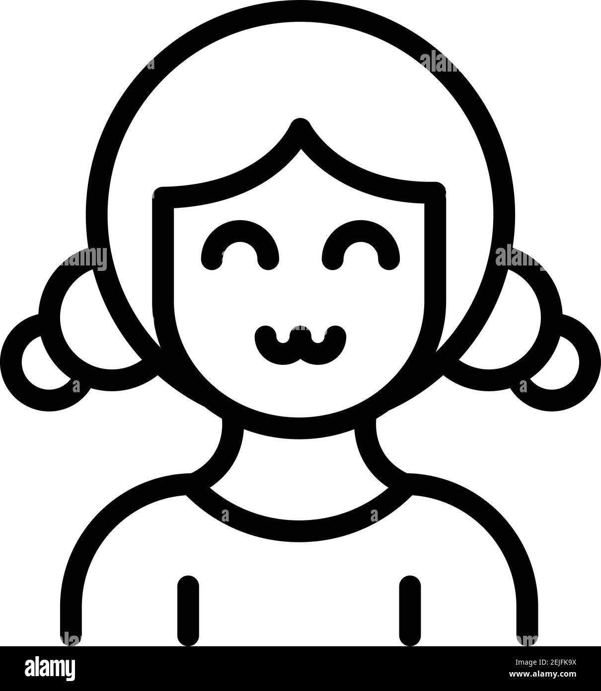 Little girl icon. Outline little girl vector icon for web design ...