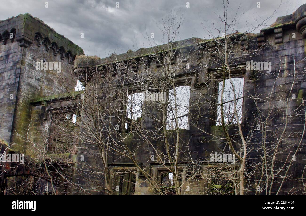 The ruins of Craigend Castle in Mugdock Park, north of Milngavie ...
