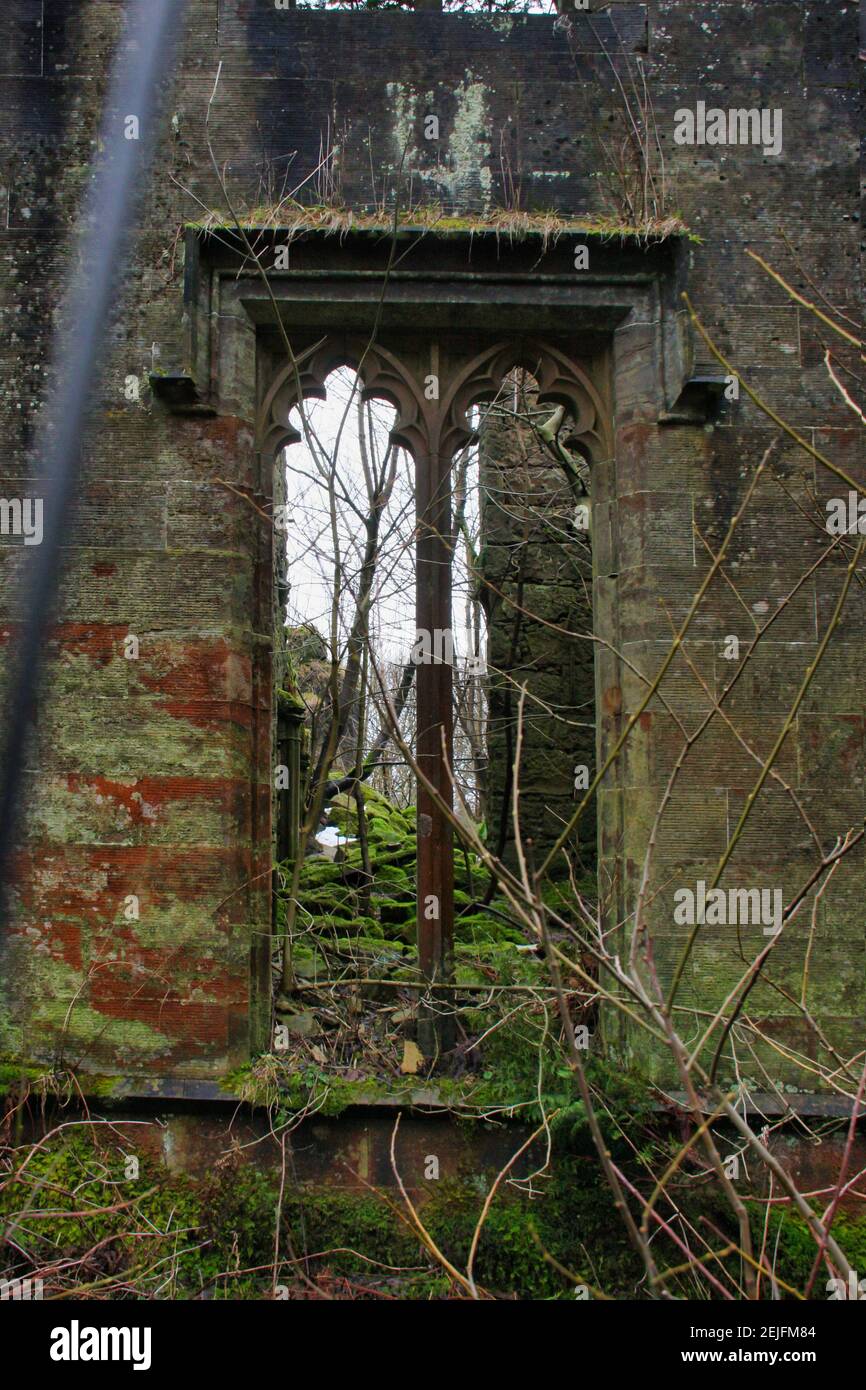 The ruins of Craigend Castle in Mugdock Park, north of Milngavie ...