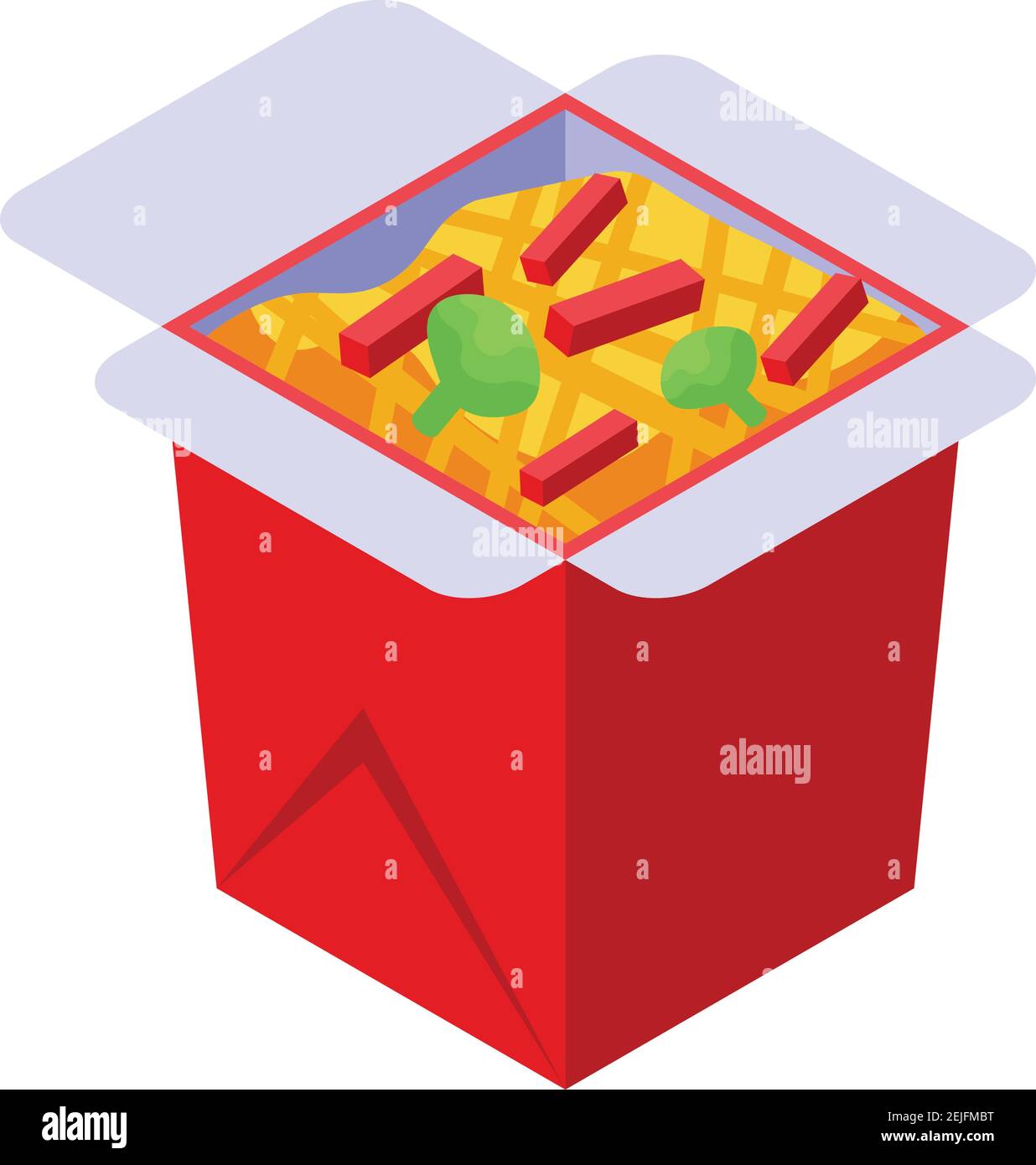 Wok box icon. Isometric of wok box vector icon for web design isolated ...