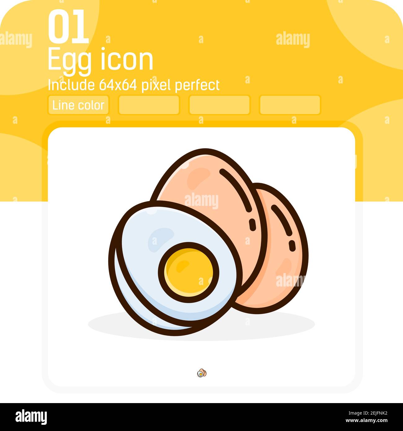 an egg icon vector sign with line color style isolated on white ...