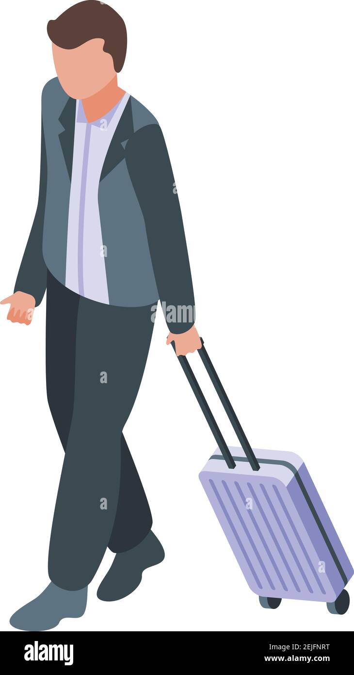 Plane departure passenger icon. Isometric of plane departure passenger ...