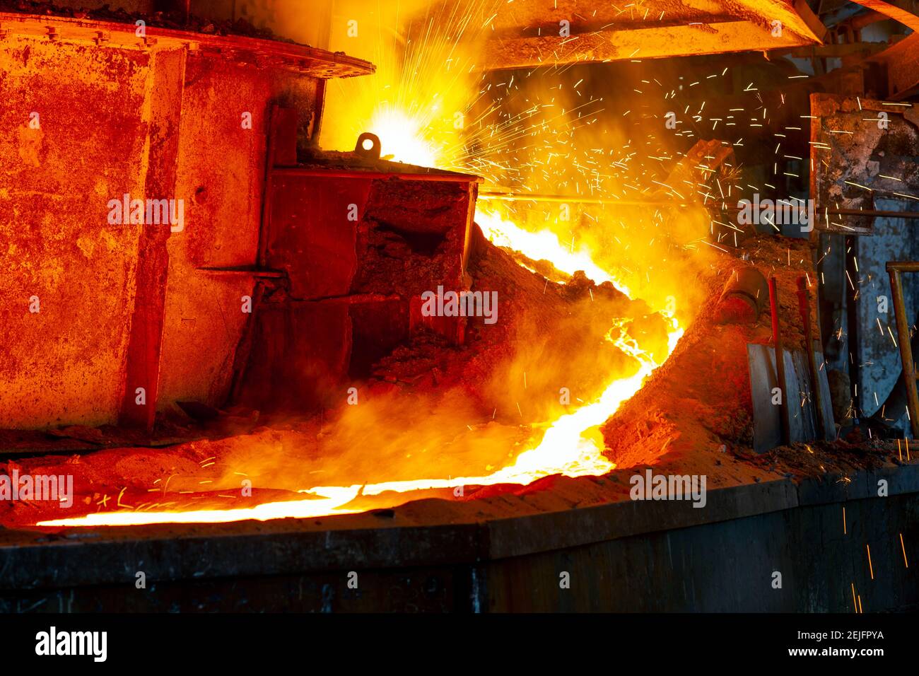 work process in metallurgical at manufacture of steel plant Stock Photo ...
