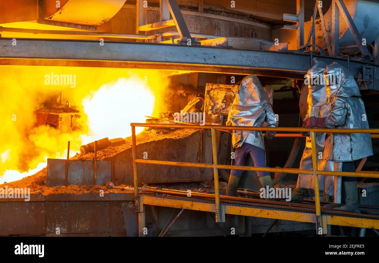 work process in metallurgical at manufacture of steel plant Stock Photo ...