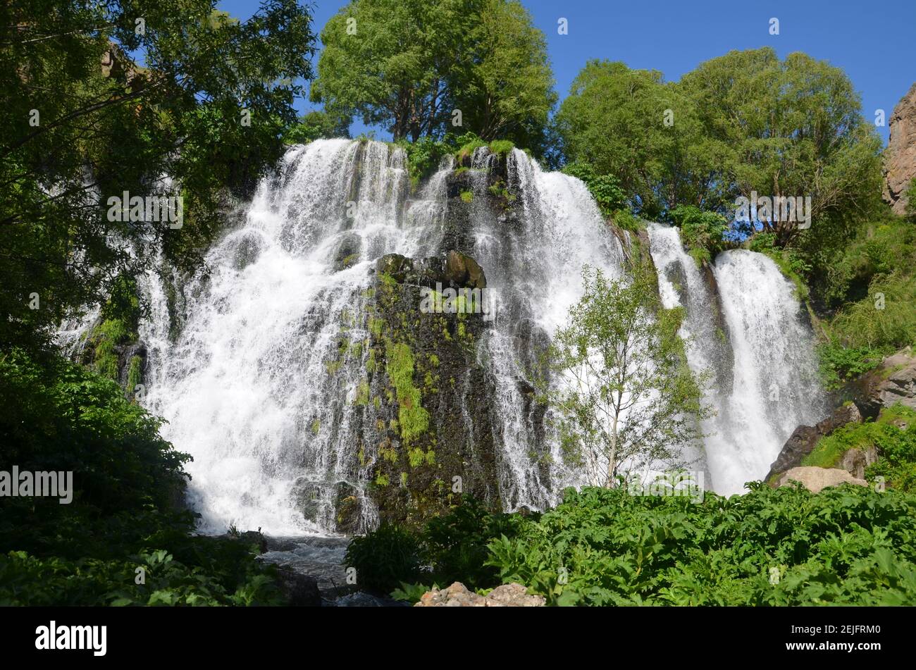splashing water of Shaki waterfall Stock Photo - Alamy
