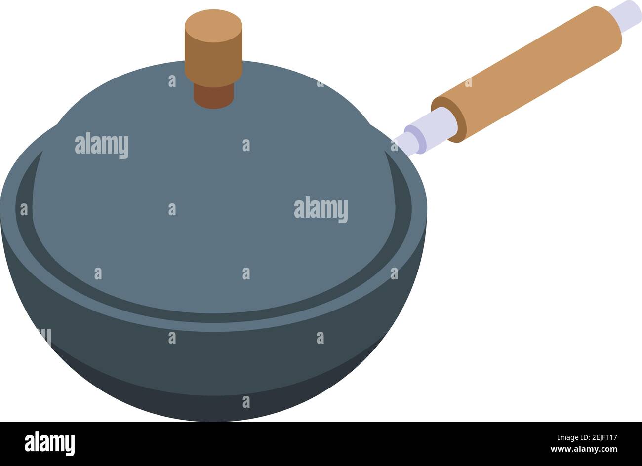 Wok frying pan icon. Isometric of wok frying pan vector icon for web ...