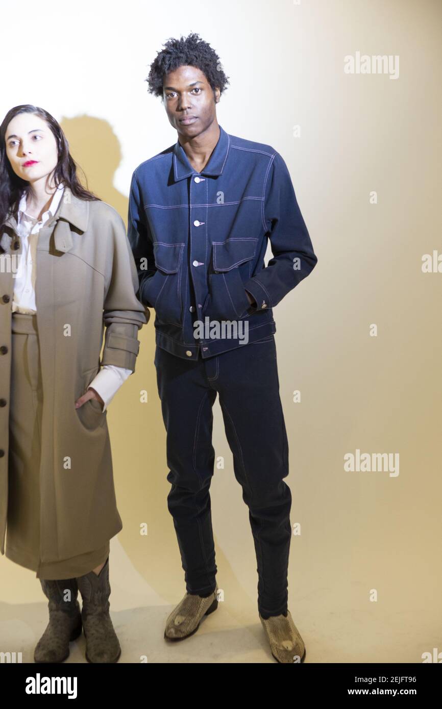 Model walks on the runway at the Carter Young fashion show during Fall ...