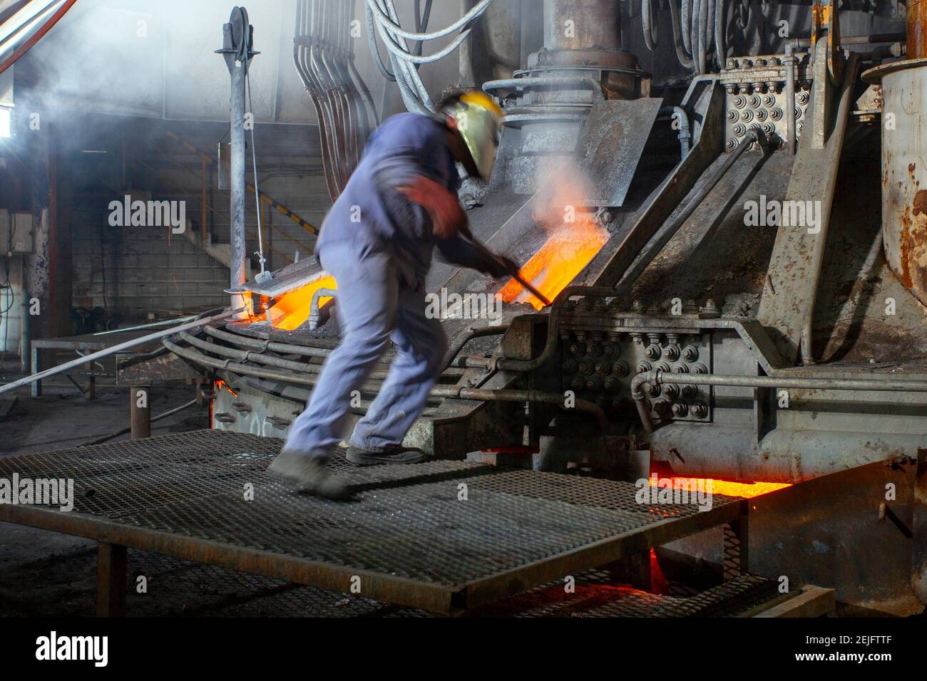 work process in metallurgical at manufacture of steel plant Stock Photo ...