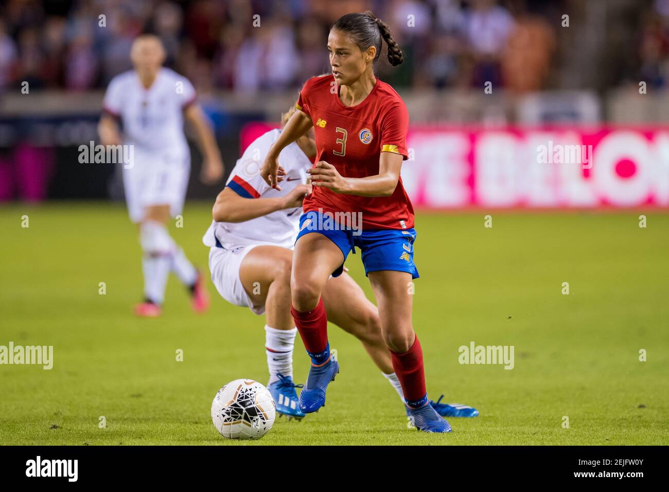 February 3, 2020: Costa Rica defender Maria Coto (3) controls the ball ...