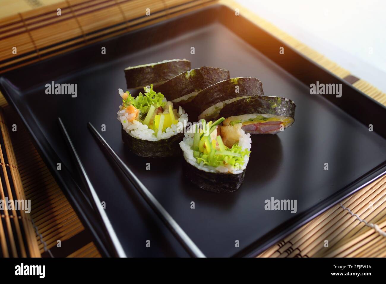 seafood served as sushi Stock Photo - Alamy