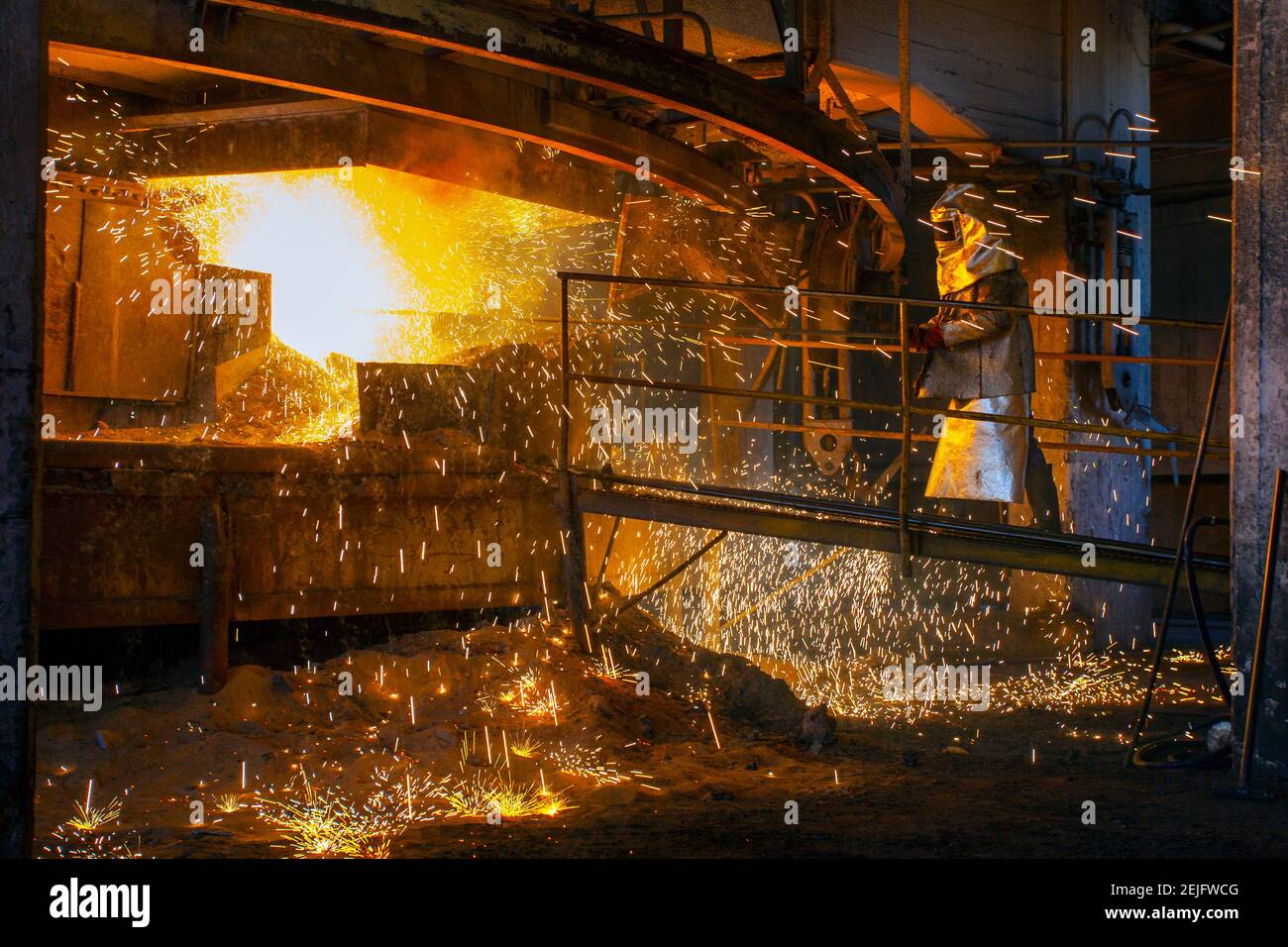 work process in metallurgical at manufacture of steel plant Stock Photo ...