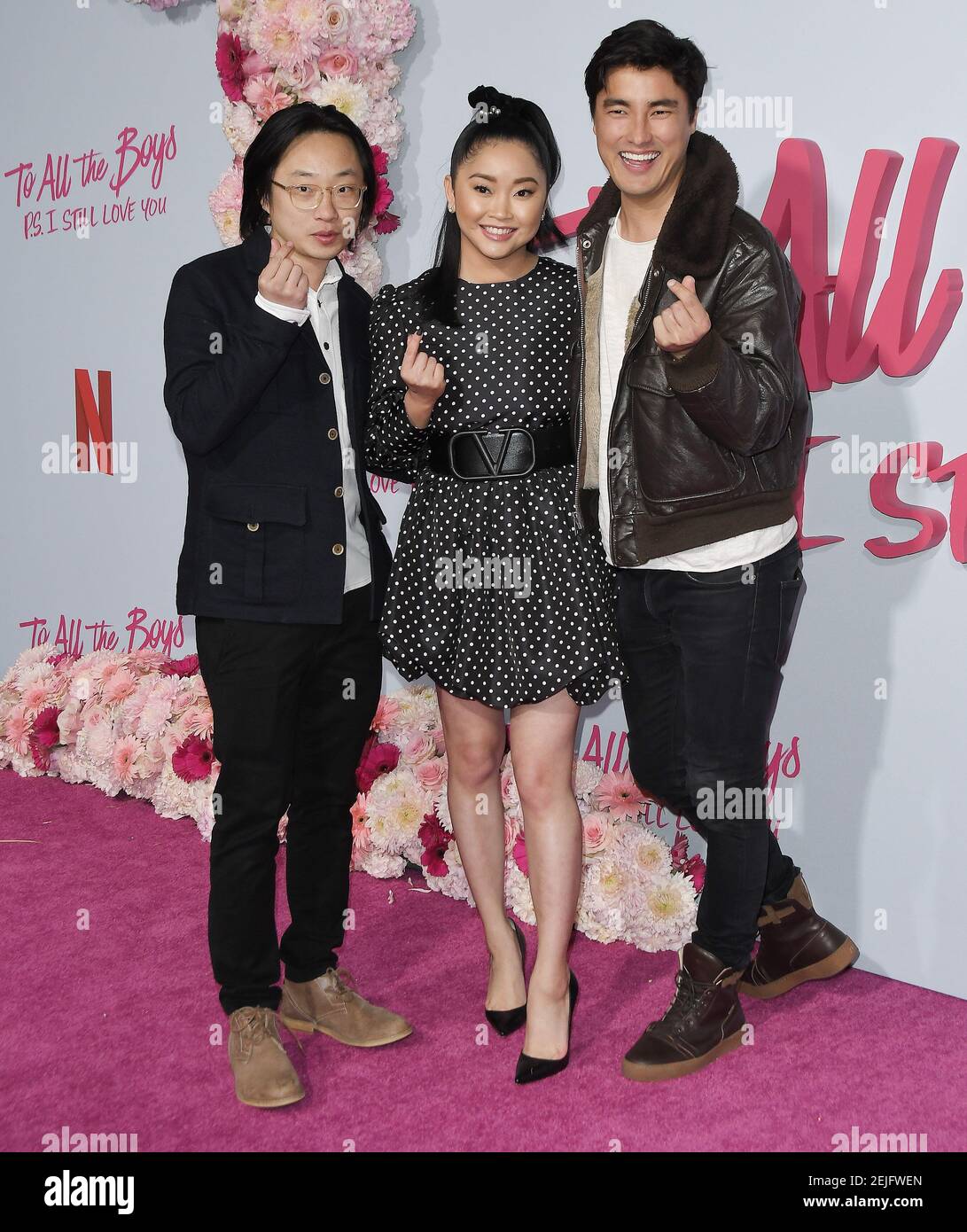 (L-R) Jimmy O. Yang, Lana Condor and Remy Hii at the Netflix's TO ALL ...