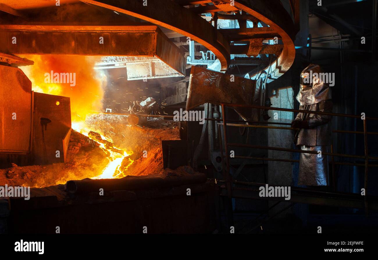 work process in metallurgical at manufacture of steel plant Stock Photo ...