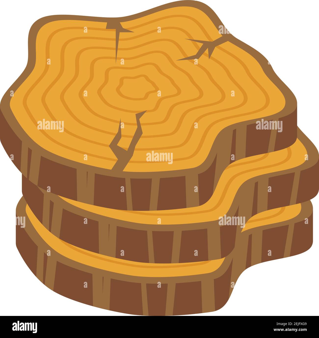 Tree trunk slices icon. Isometric of tree trunk slices vector icon for ...