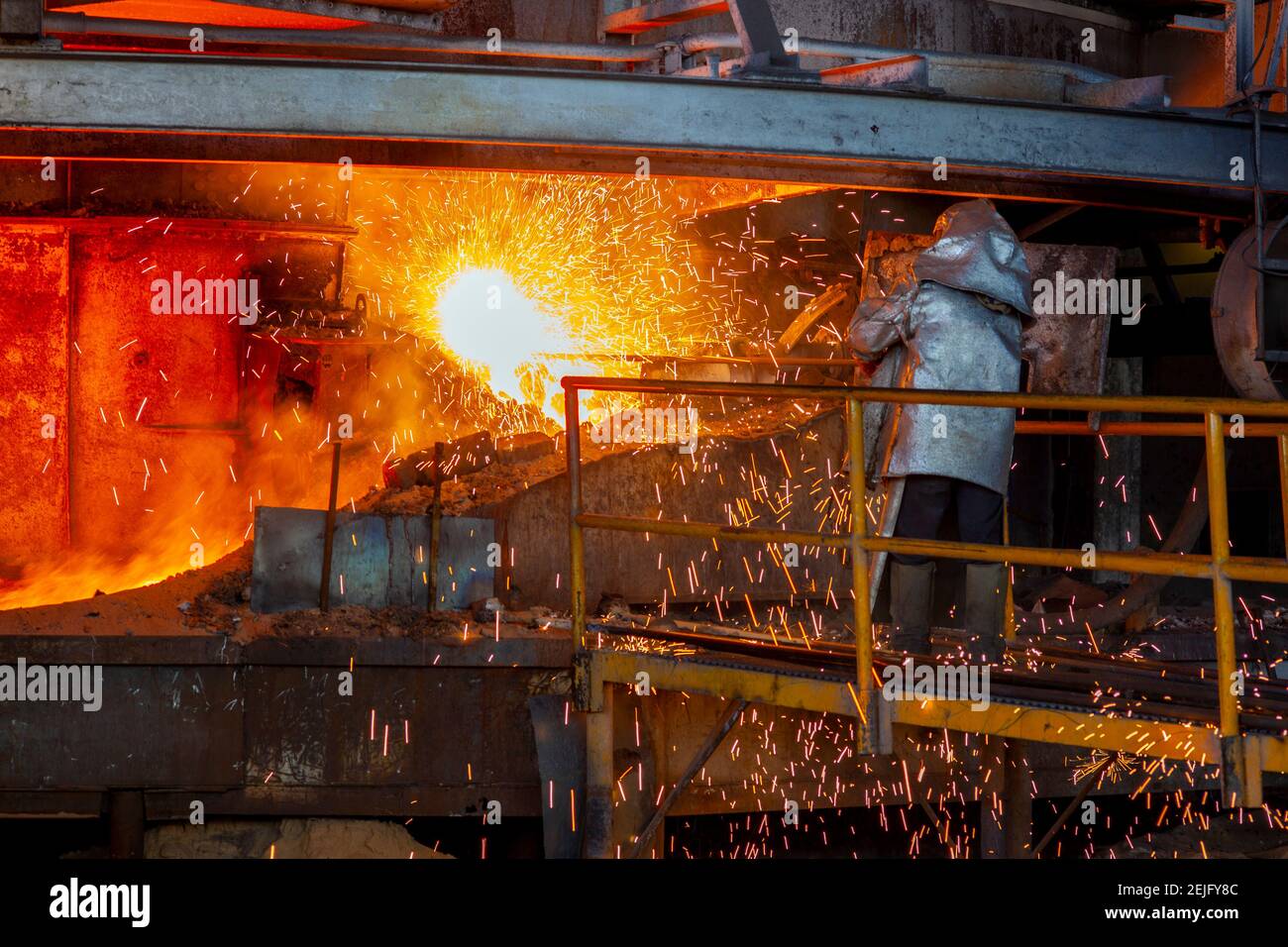 work process in metallurgical at manufacture of steel plant Stock Photo ...