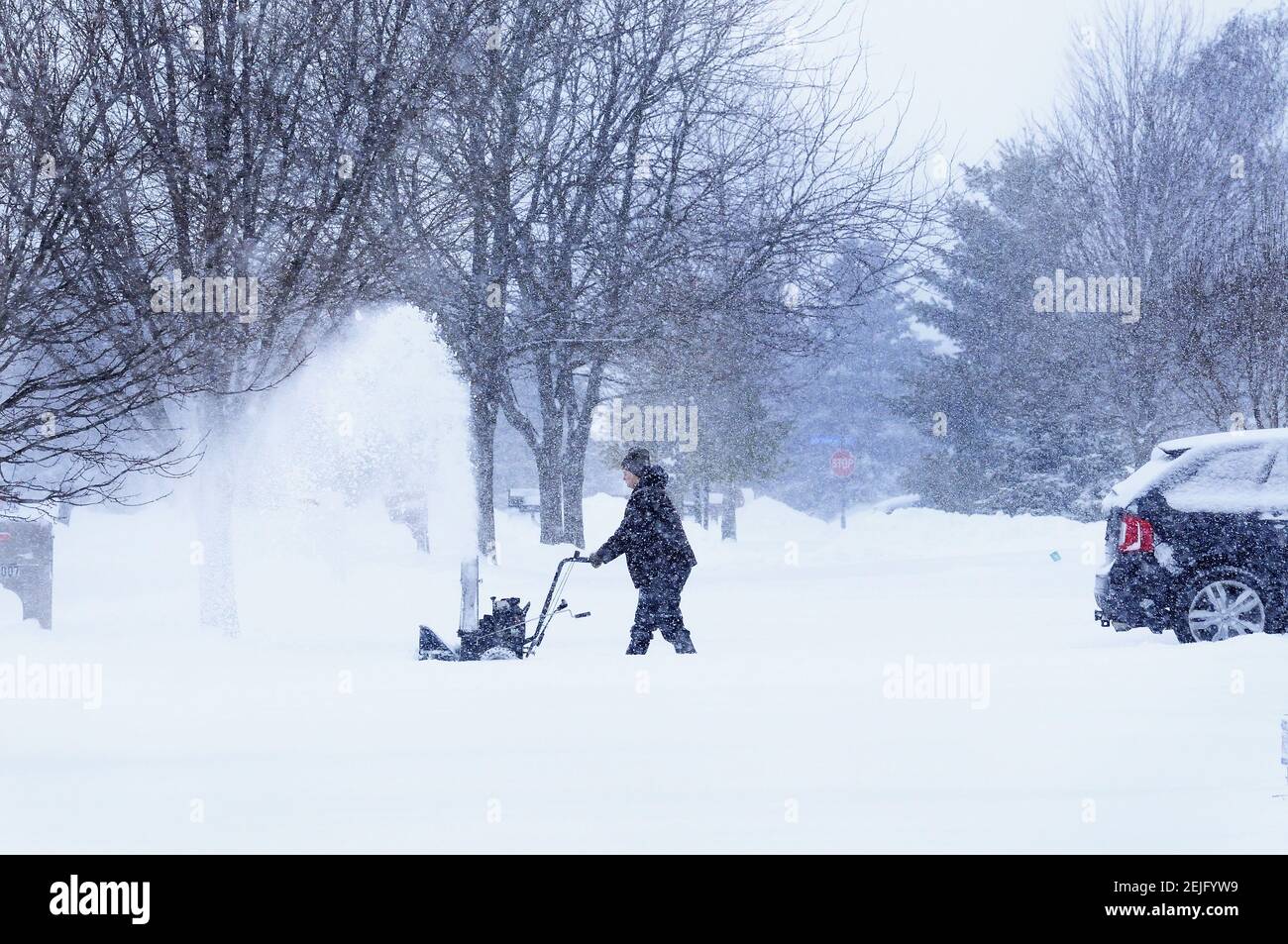 Snow blower in winter hi-res stock photography and images - Alamy