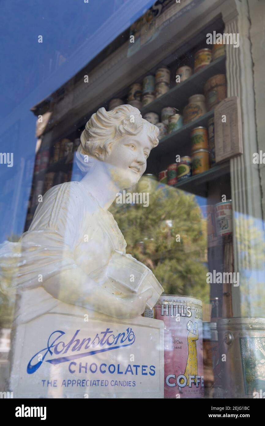 Vintage advertising display for Johnston's Chocolates at a mercantile ...