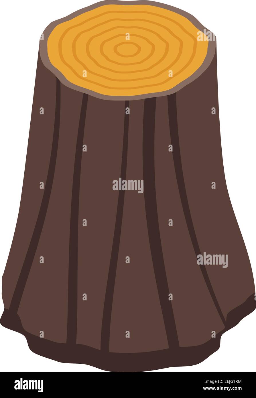 Cut tree trunk icon. Isometric of cut tree trunk vector icon for web ...