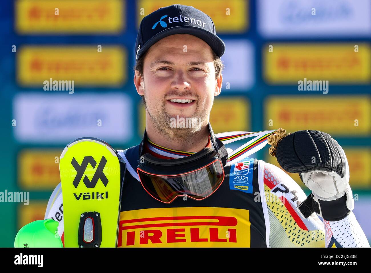 Sebastian FOSS-SOLEVAAG (NOR) gold medal during 2021 FIS Alpine World ...